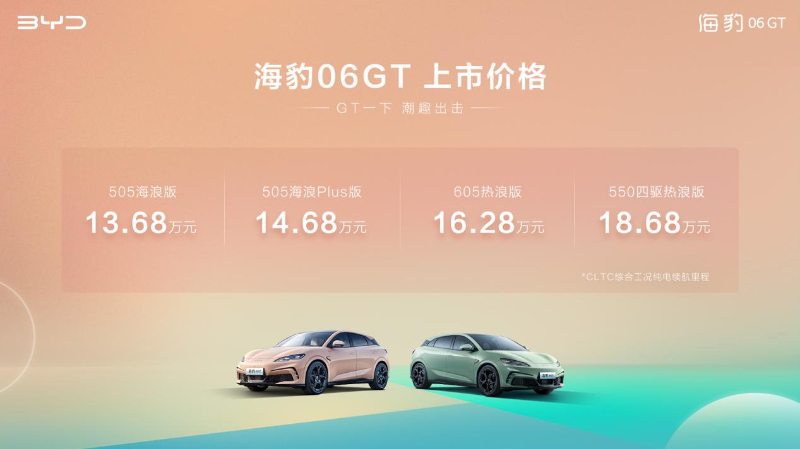 “专为年轻人打造！”比亚迪海豹06GT正式上市 售价13.68万起-新华网
