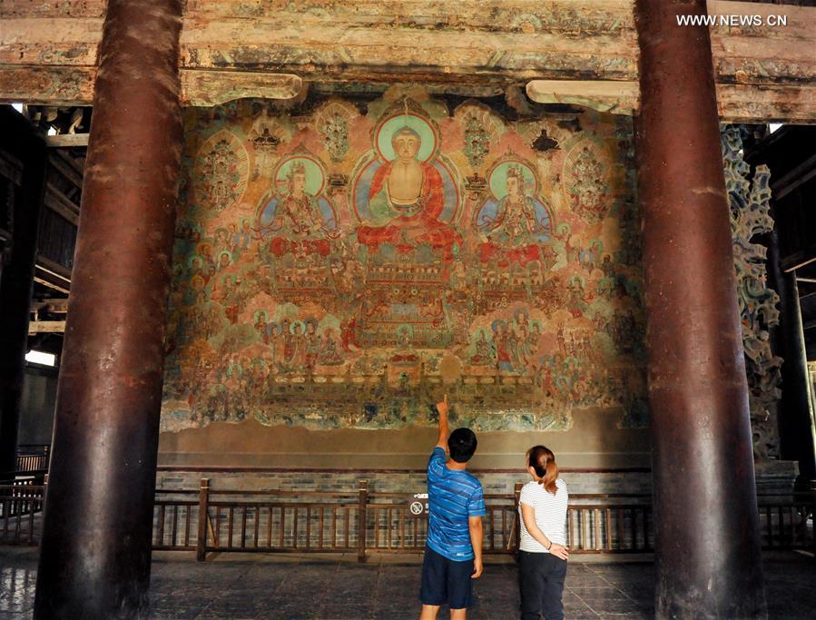 Experts restore ancient murals at temple in N China - Xinhua | English ...