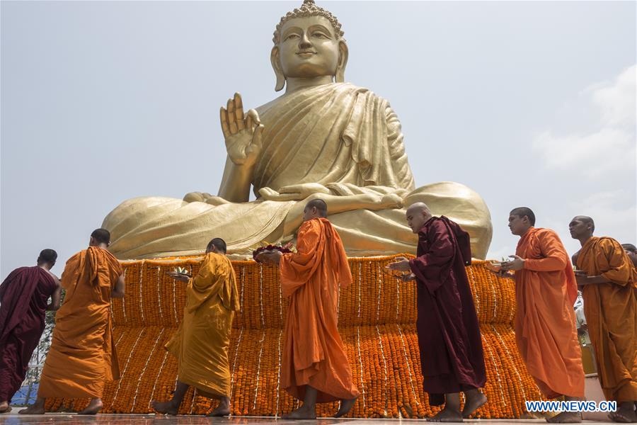 Buddhist monks celebrate Buddha Purnima in India - Xinhua | English.news.cn