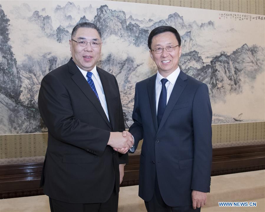 Han Zheng meets with chief executive of Macao SAR - Xinhua | English ...