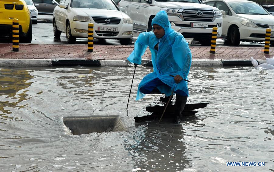 In pics: flood due to heavy rainfall in Doha, capital of Qatar - Xinhua ...