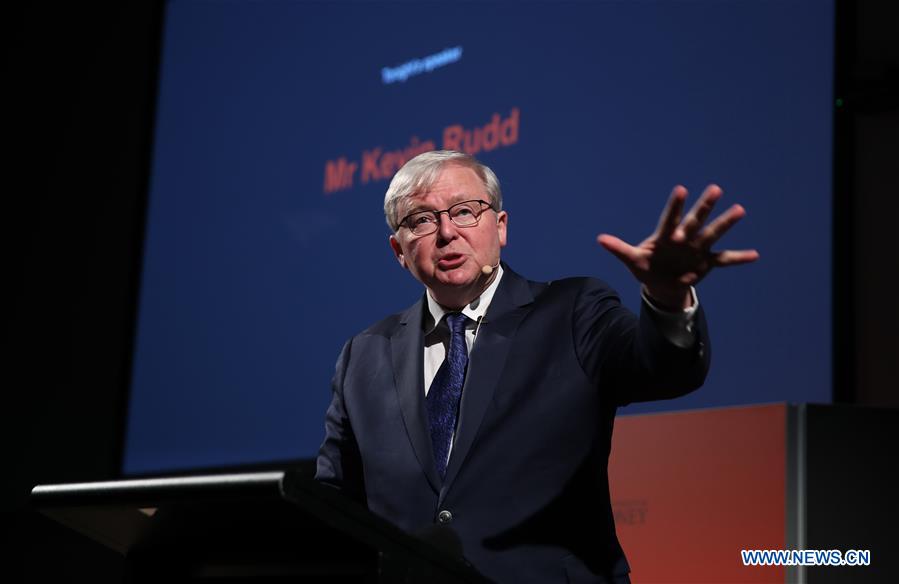 Kevin Rudd delivers speech at University of Sydney - Xinhua | English ...