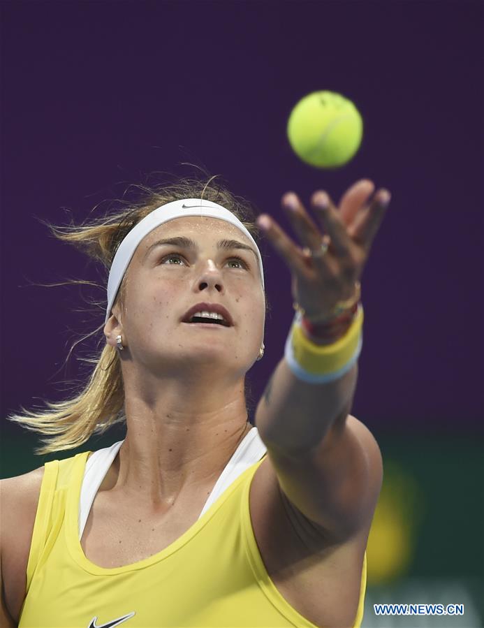 In pics: WTA Qatar Open women's singles semi-final match - Xinhua ...
