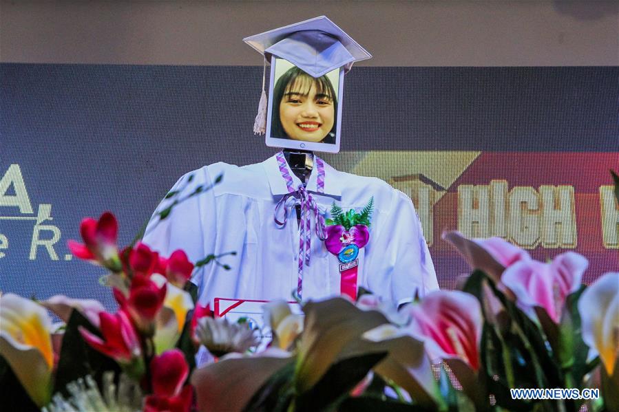 179 students take part in "cyber-graduation" ceremony in Manila, the ...