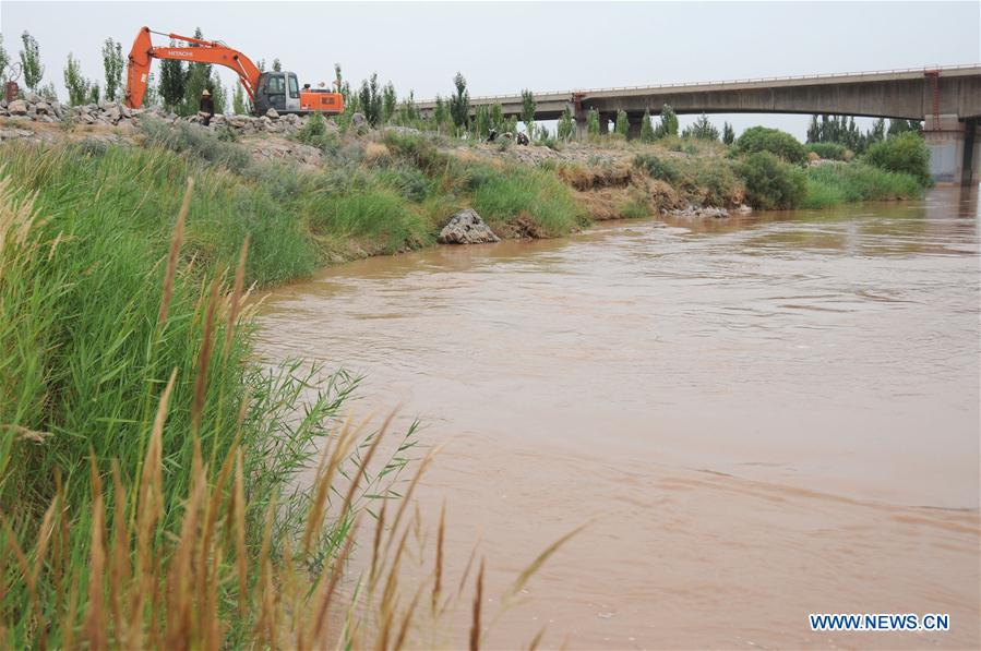 Flood endangers Yellow River embankment - Xinhua | English.news.cn