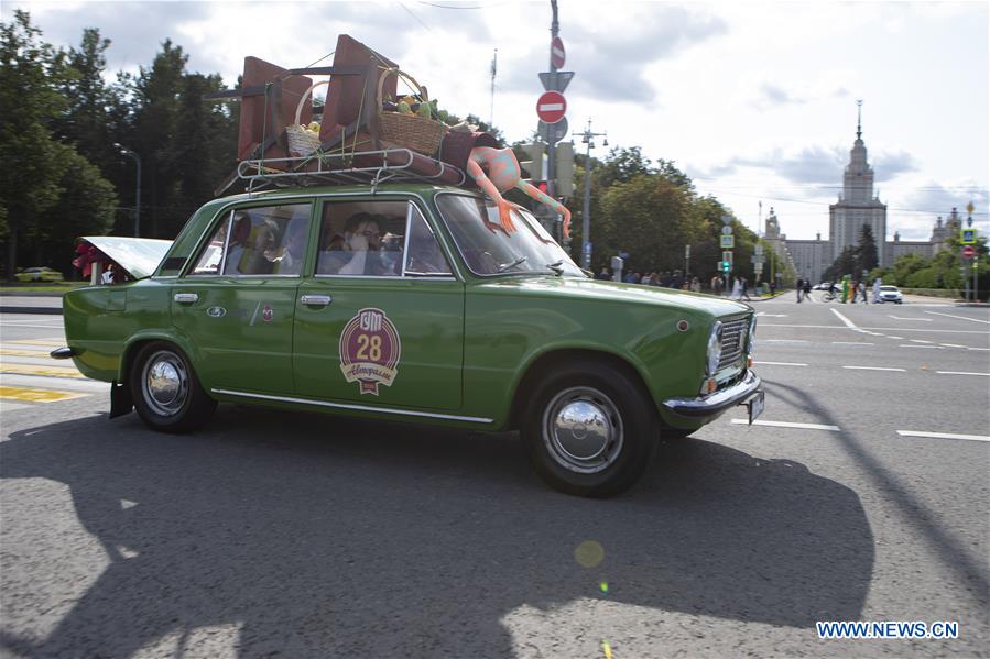 In pics: Lada cars rally in Moscow, Russia - Xinhua | English.news.cn