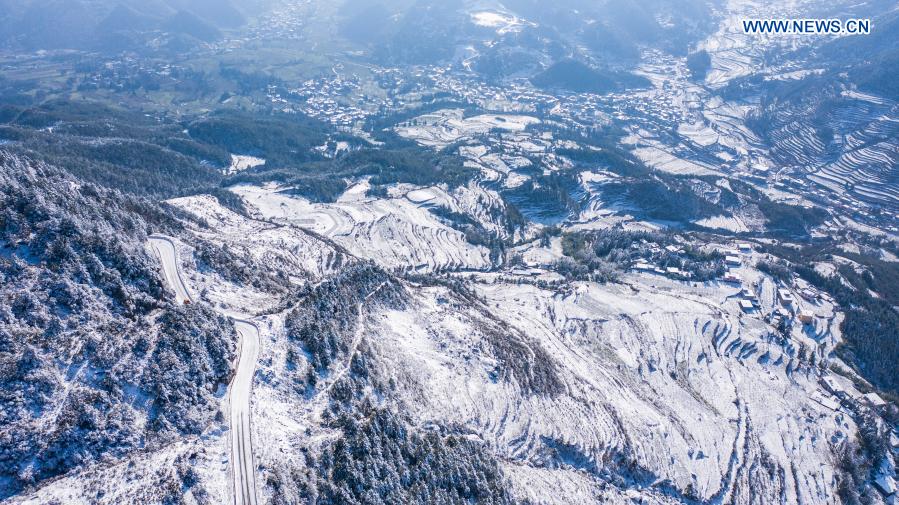 Snow scenery in Pingdi of Panzhou in China's Guizhou - China.org.cn