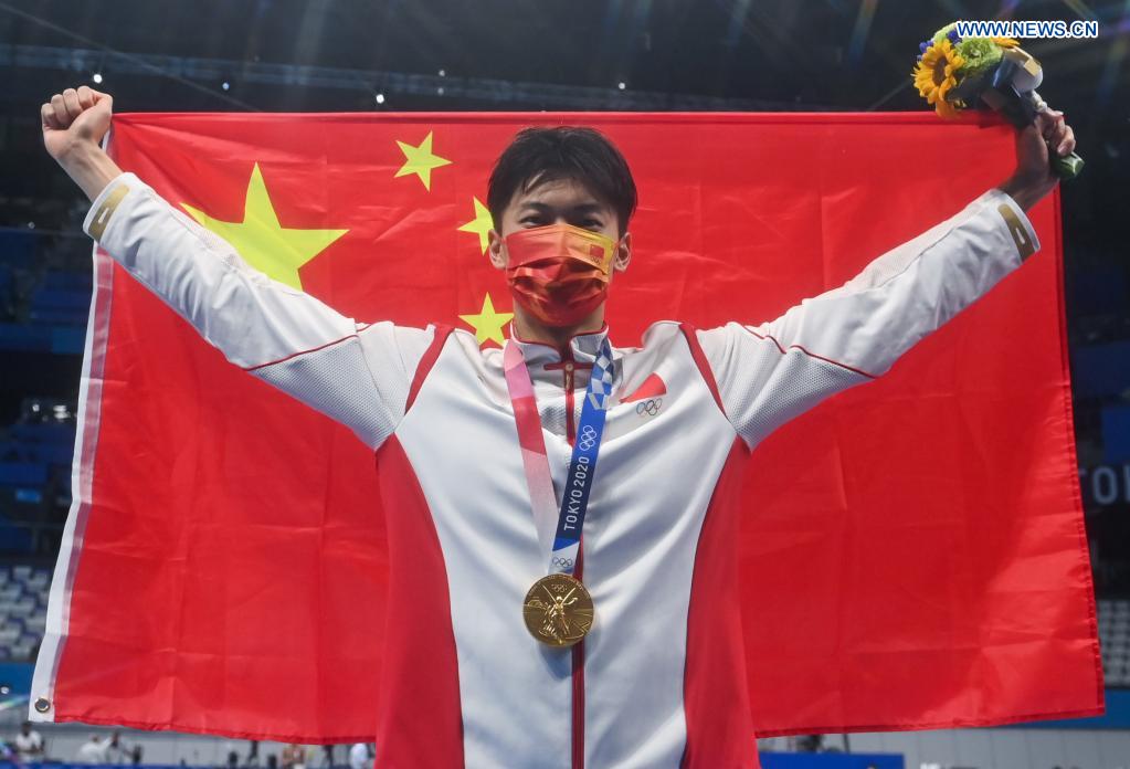 Chinese swimmer Wang wins China its first men's IM title at Tokyo ...