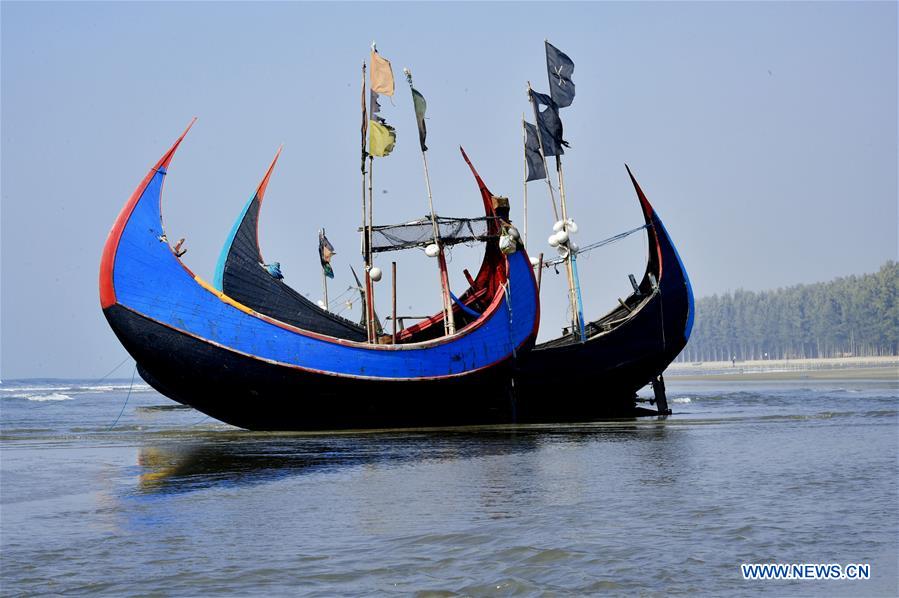 Fishing boats seen in Cox's Bazar, Bangladesh - Xinhua | English.news.cn