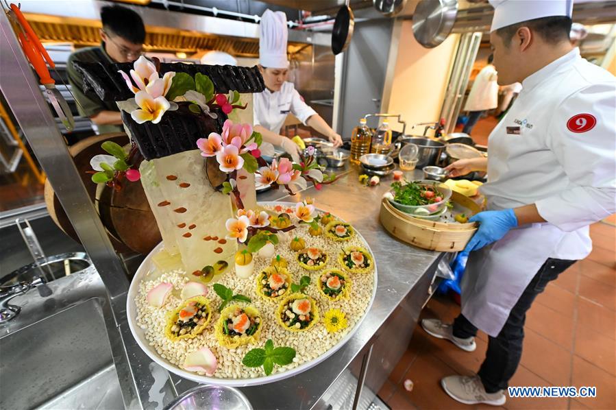 Chefs make dishes during cooking contest in Kuala Lumpur, Malaysia ...