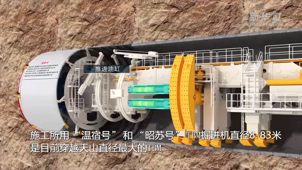 穿越天山直径最大的TBM掘进机“昭苏号”开始掘进-新华网